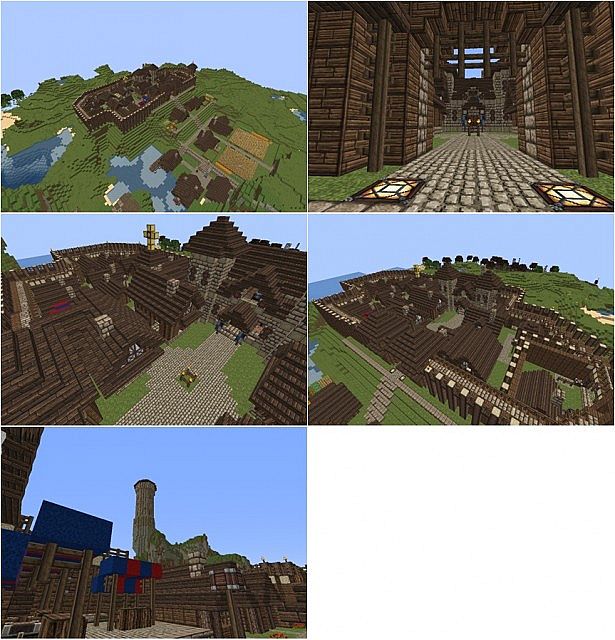 Medieval castle and village Minecraft Map