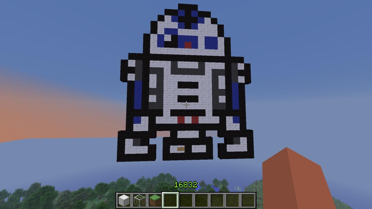 R2D2 pixel art Minecraft Project