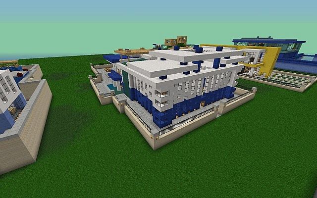 modern house 1 ( blue version ) Minecraft Map