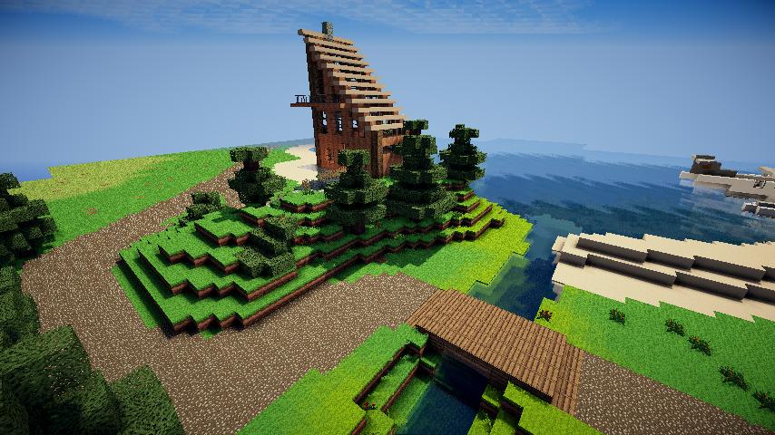 Small cabin on the the lake Minecraft Map