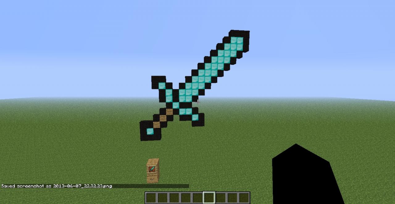 Pixel Art: Diamond Sword Minecraft Map