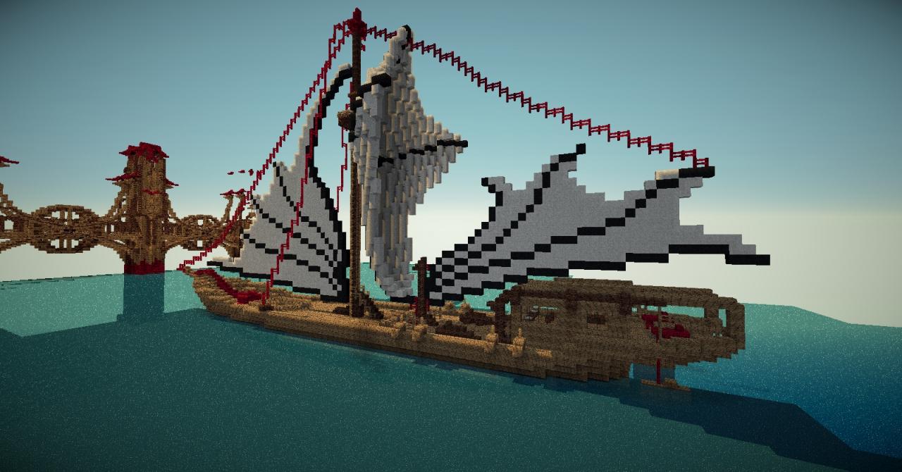Fantasy Steampunk Ship. -1- +Download Minecraft Map