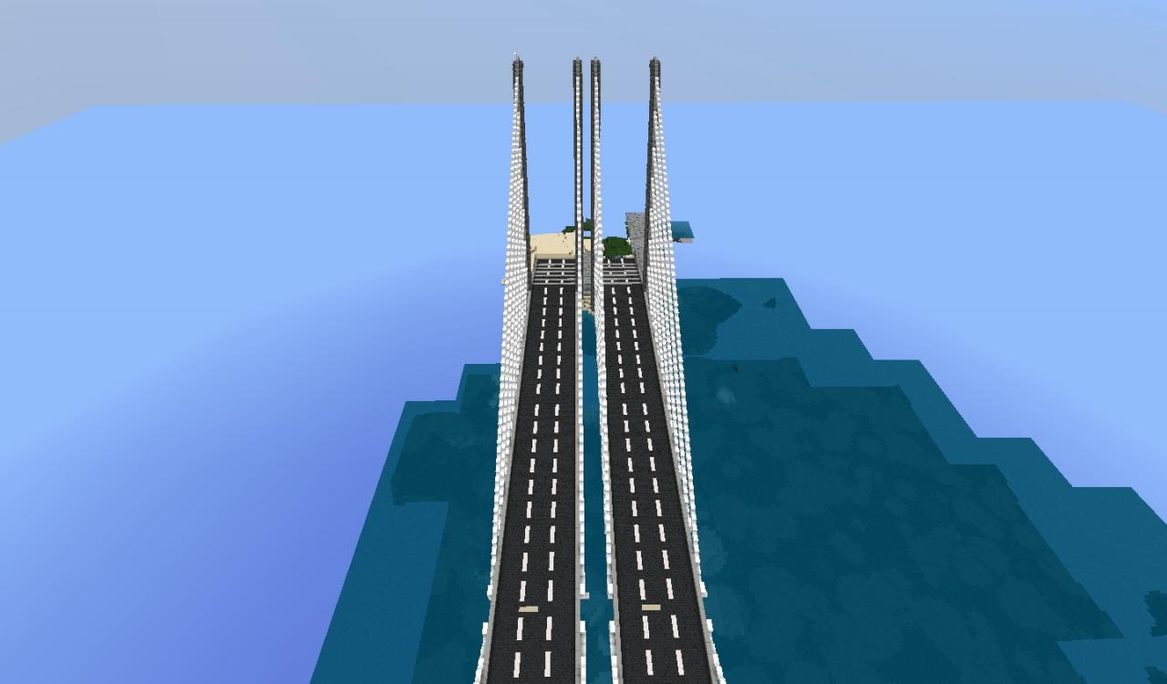 cantilever spar cable-stayed bridge Minecraft Map