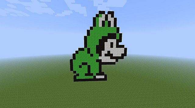 Frog Mario Pixel Art Minecraft Map