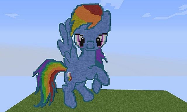 Rainbow Dash Pixel Art Minecraft Map