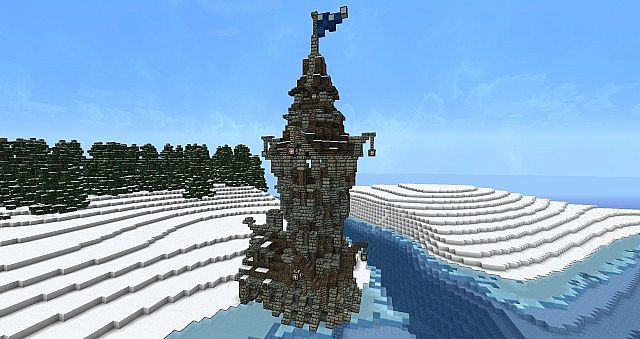 Minecraft Snowy Village | Guardtower timelapse Minecraft Map