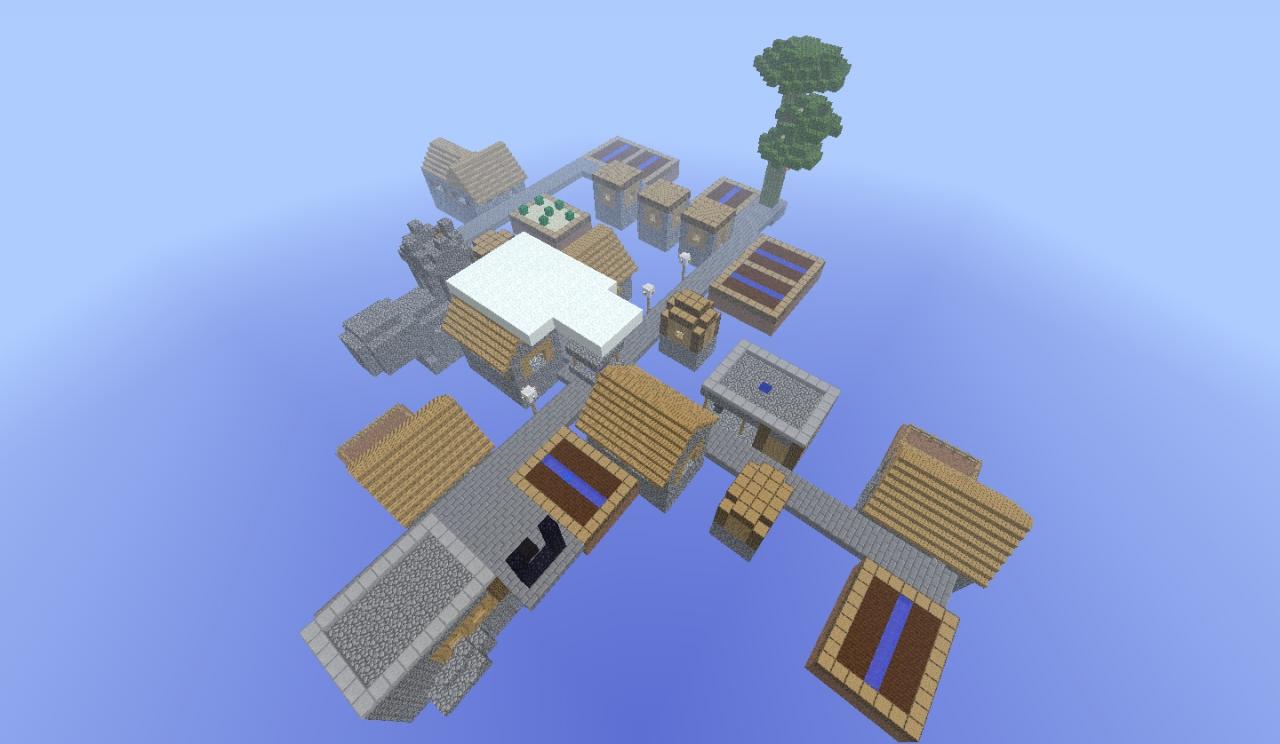 Floating village survival Minecraft Map