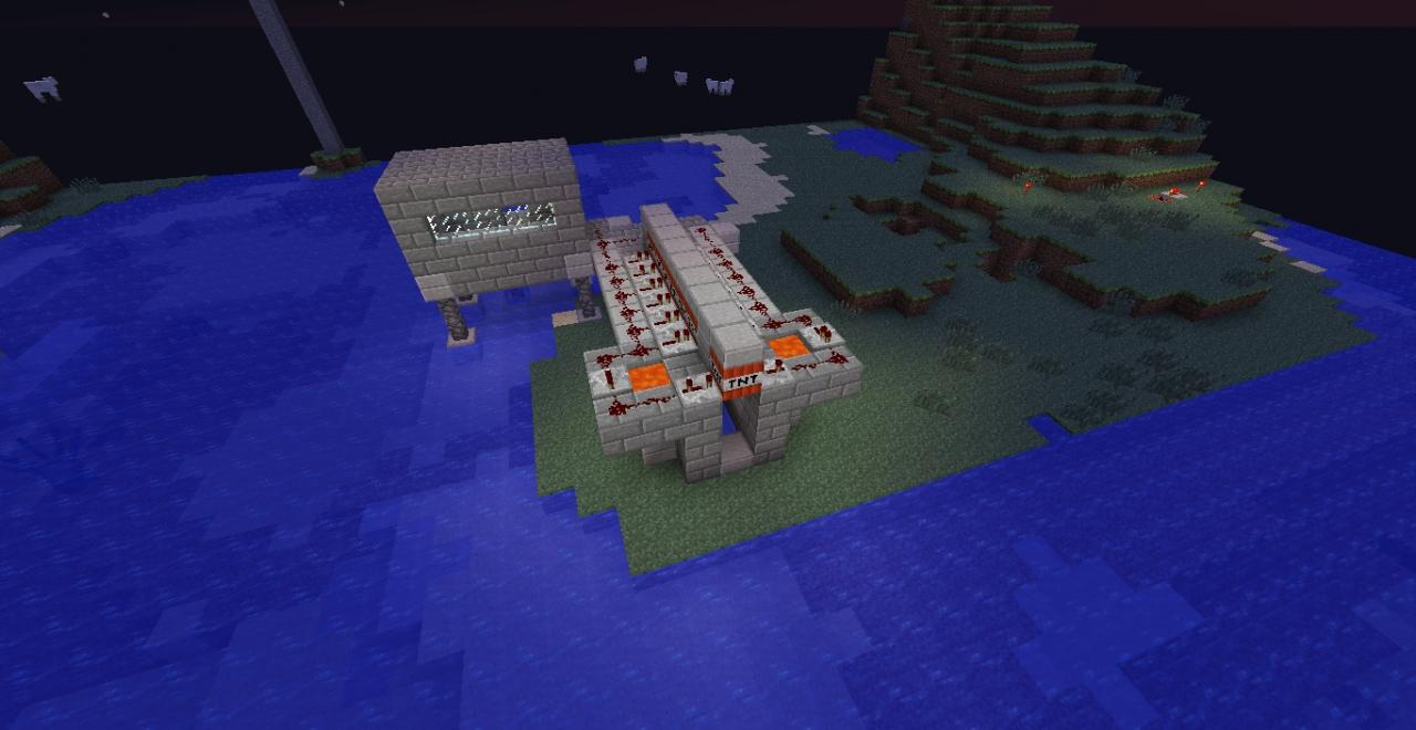 Cool RedStone Cannon with decoration Minecraft Map
