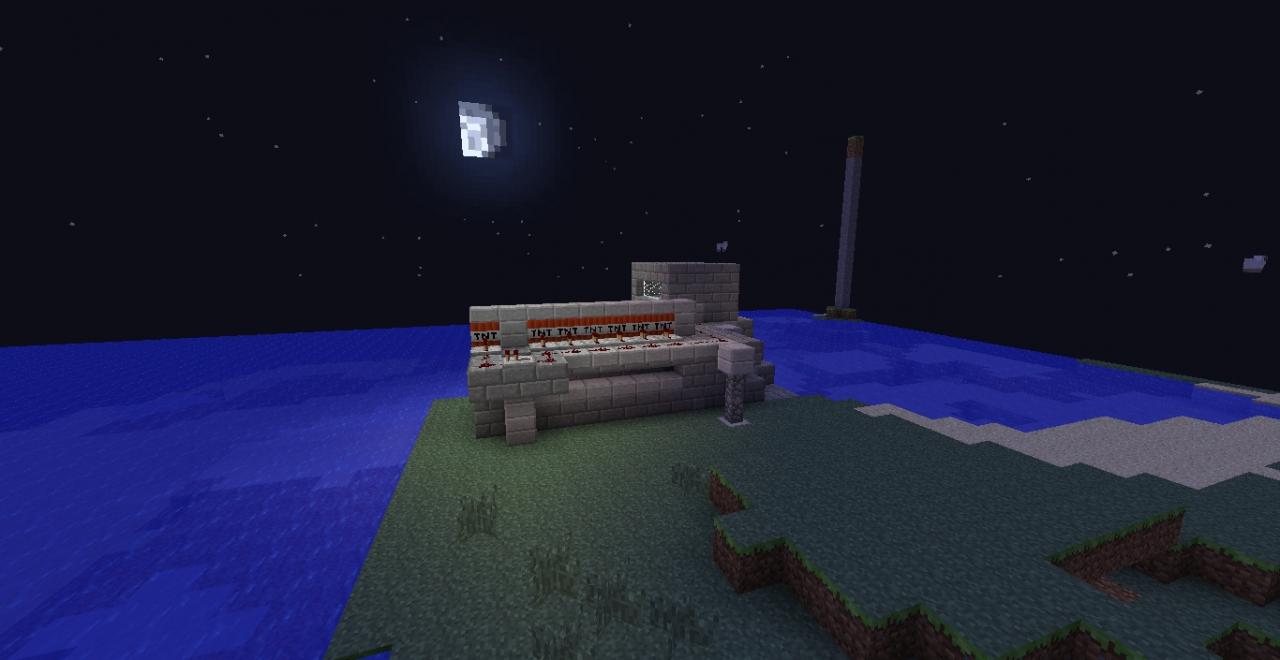 Cool RedStone Cannon with decoration Minecraft Map