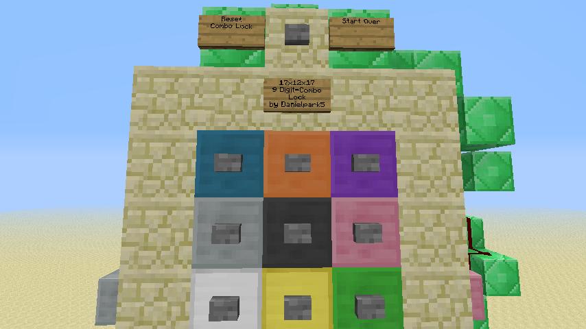 Redstone: 9 Digit Combo Lock Minecraft Map