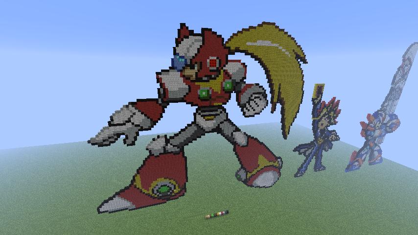 Zero MvC3 Pixel Art Minecraft Map