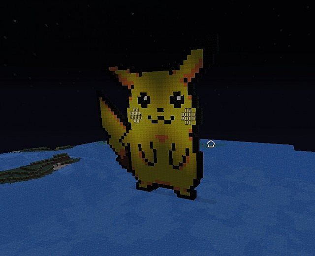 Pikachu Pixel Art Minecraft Map