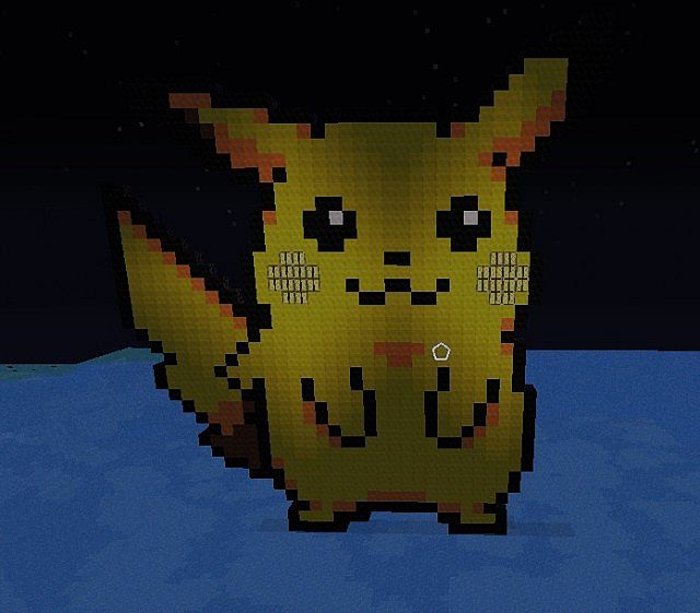 Pikachu Pixel Art Minecraft Map