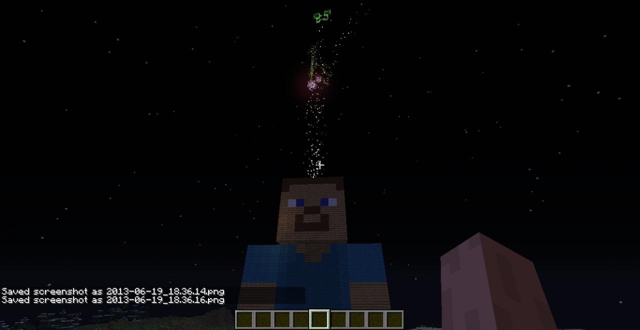 Steve with Fireworks Minecraft Map