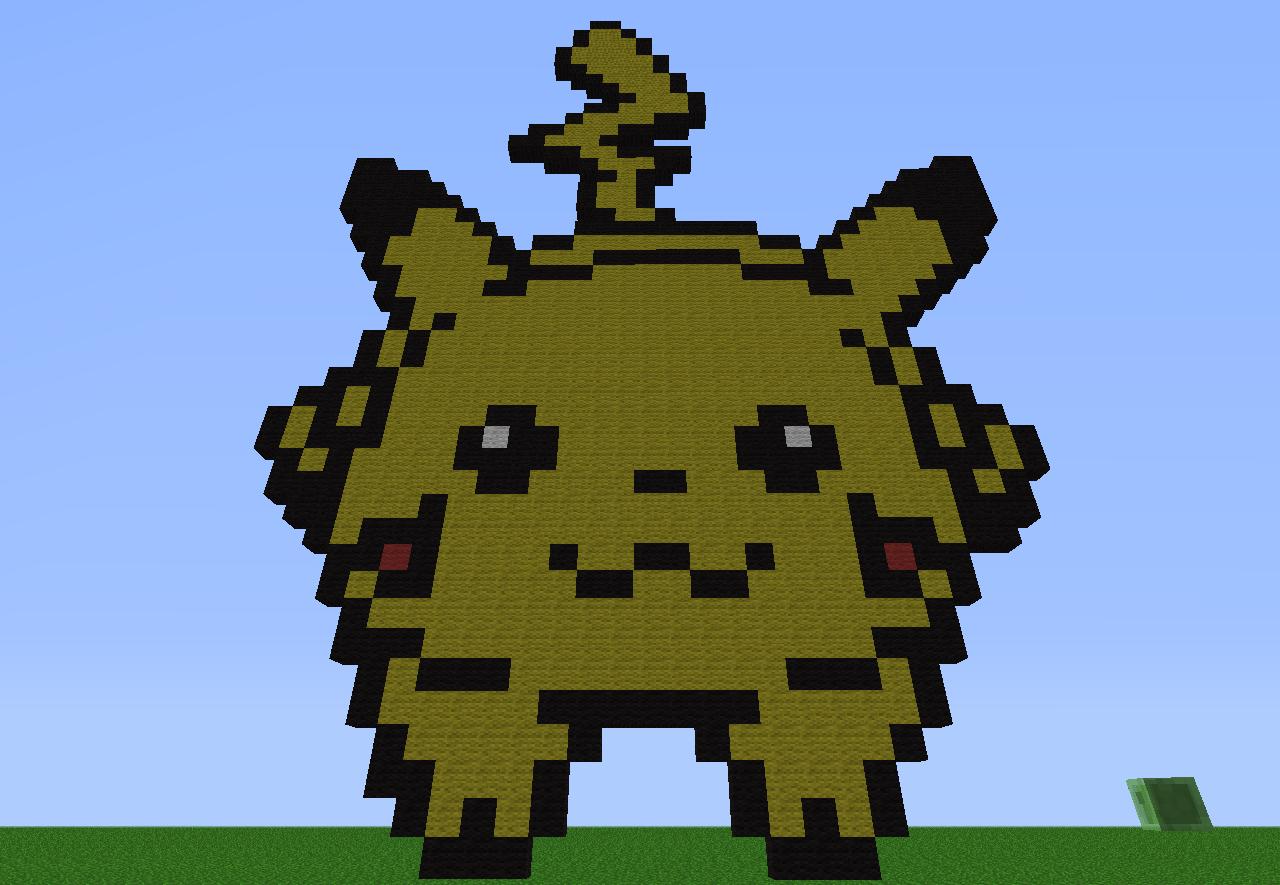Pixel Art World Pikachu! Minecraft Map