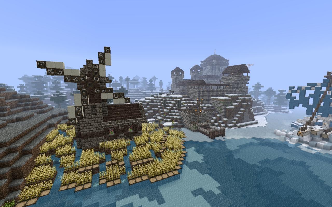 Snowstone Castle+ Ship Minecraft Map