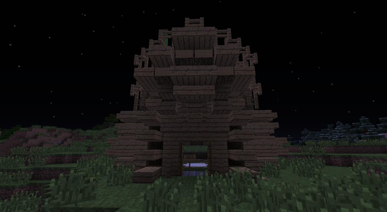 One Alien building and one old crazy house Minecraft Map