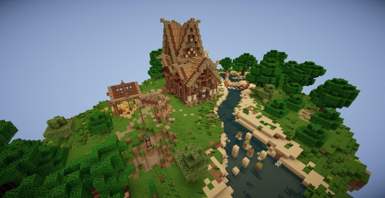 Medieval Oasis | Minecraft Time Lapse Build - Floating Medieval Island ...