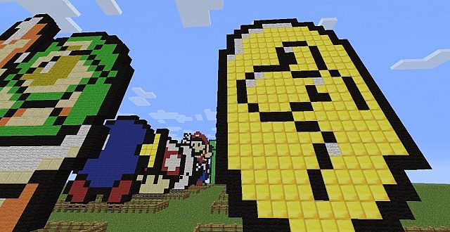Pixel Art Mario Bros [1.5.2] Minecraft Map