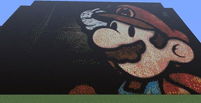 Mario pixel art Minecraft Map