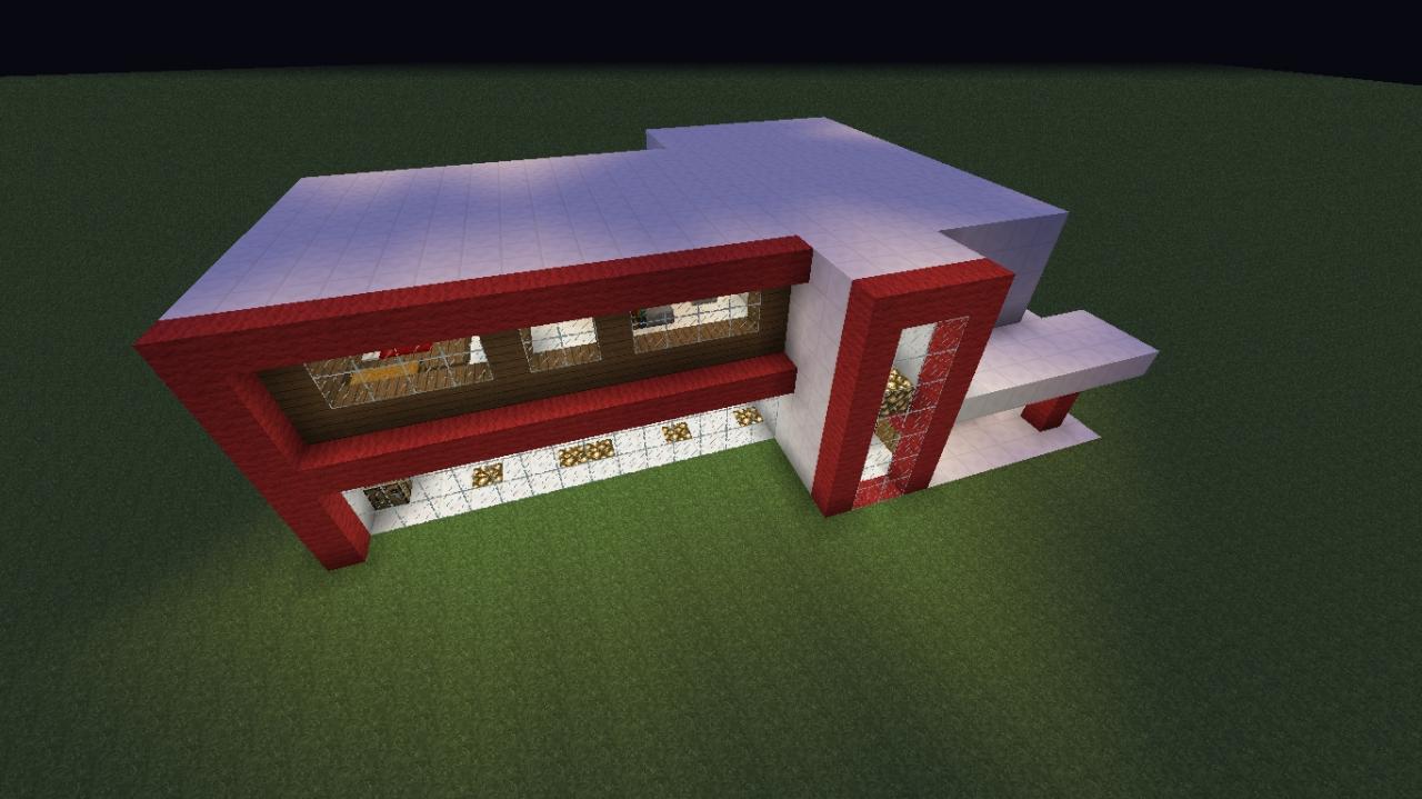 Red N' White Modern House Minecraft Map