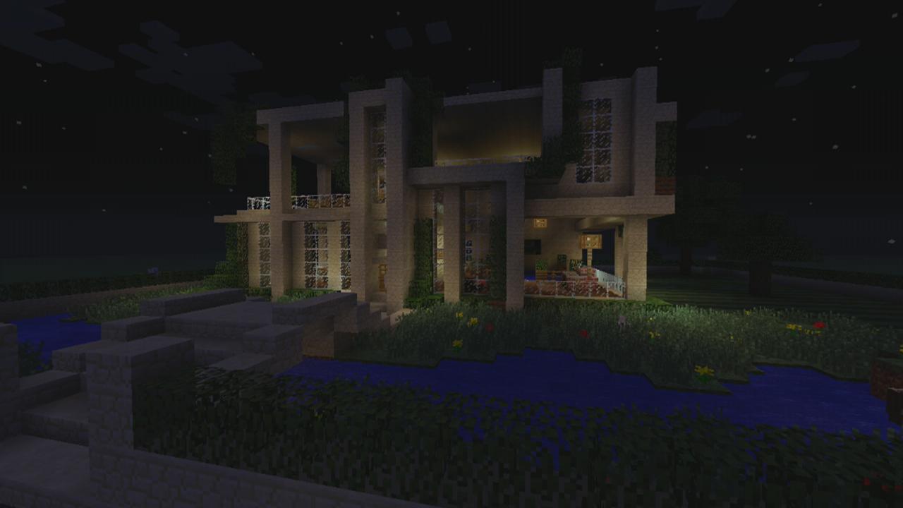 Large Modern Miami Style Beach House! w/ pool & Garden Minecraft Map