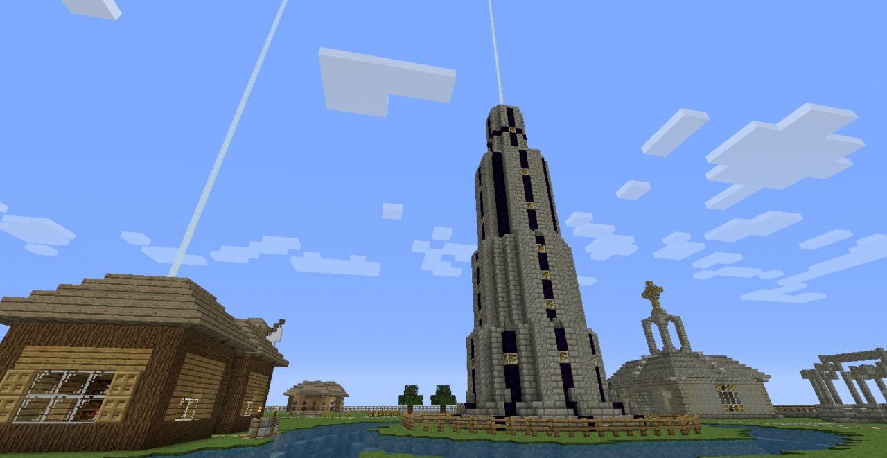 Epic Town with a Tower Minecraft Map