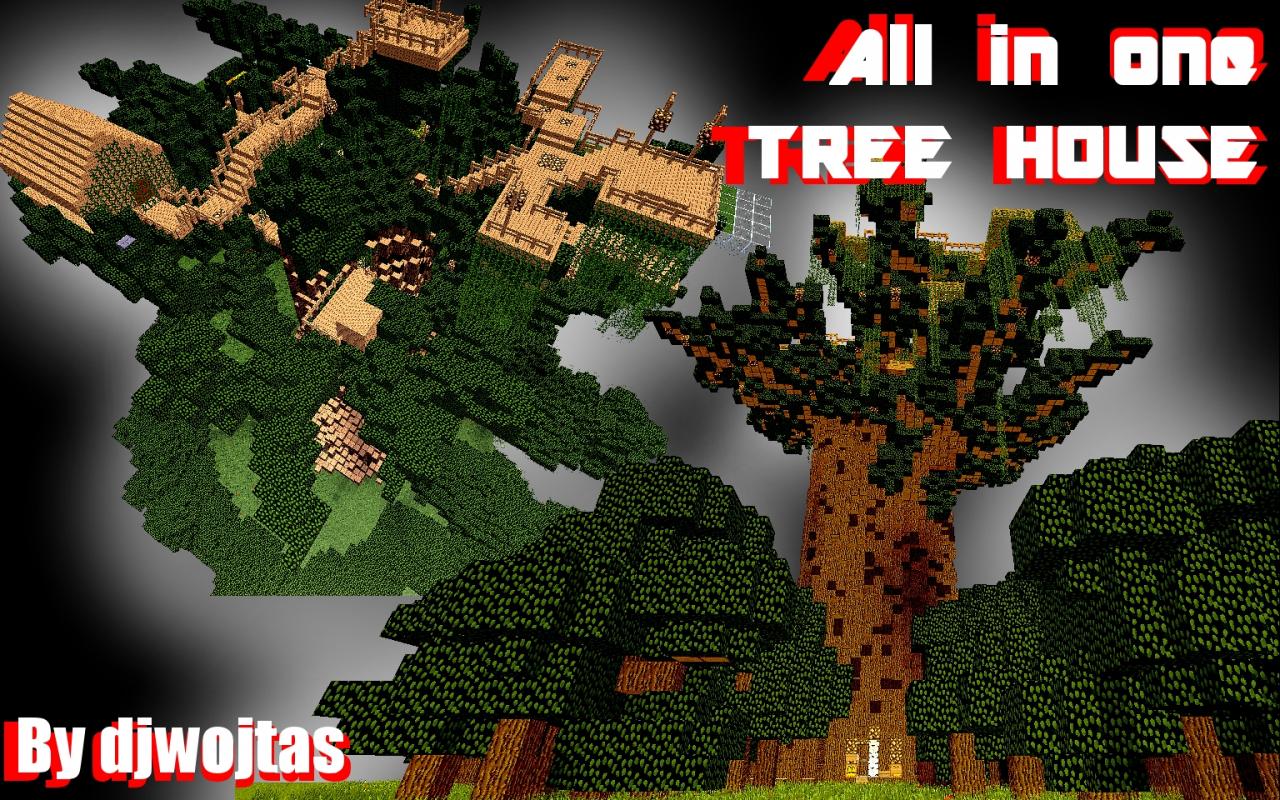 Extreme large tree house by djwojtas (w/all mine and farms) Minecraft Map