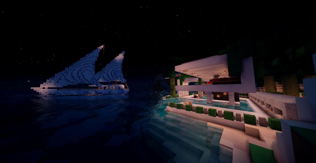 Modern Beach Side house Minecraft Map