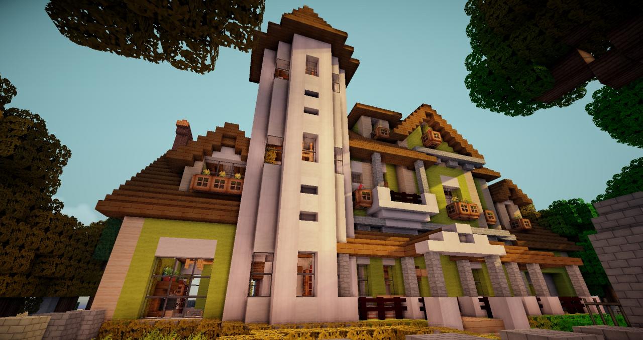 Queen Anne mansion Minecraft Map
