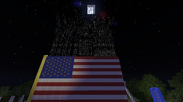 Amazing 4th of July Flag with Fire works Minecraft Map
