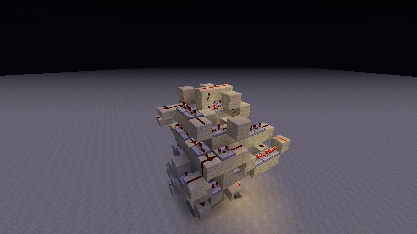 Redstone: Compact Vertical 5 Piston Extender Minecraft Map