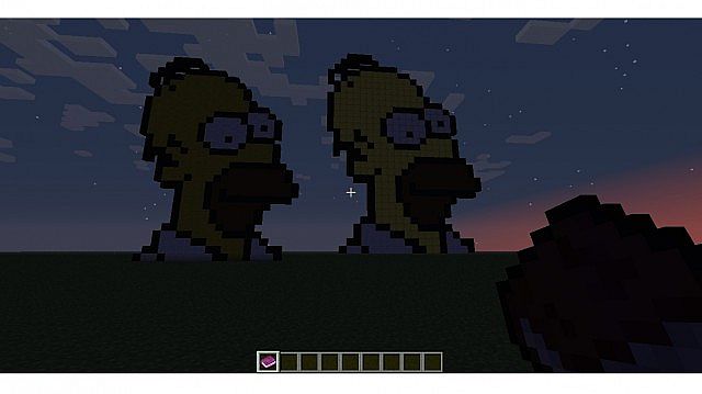 Homer simpson pixel art Minecraft Map