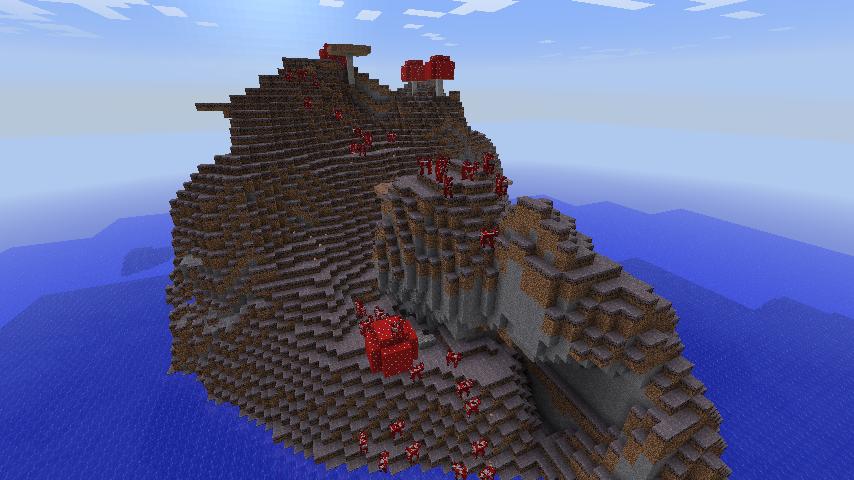 Minecraft Seed! Mushroom Island, Double Ravines, and a Mineshaft ...