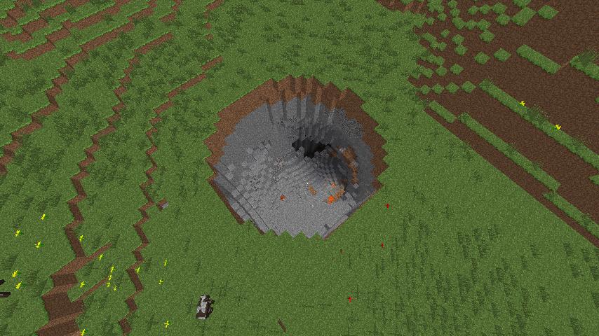 Amazing Seed with HUGE Ore Crater (Goes down to diamond level ...