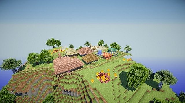Minecraft Village + Flying Island Minecraft Map