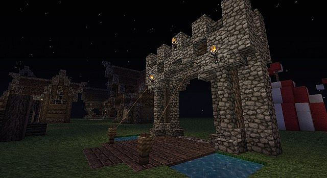 midieval drawbridge with ROPE 1.6 Minecraft Map
