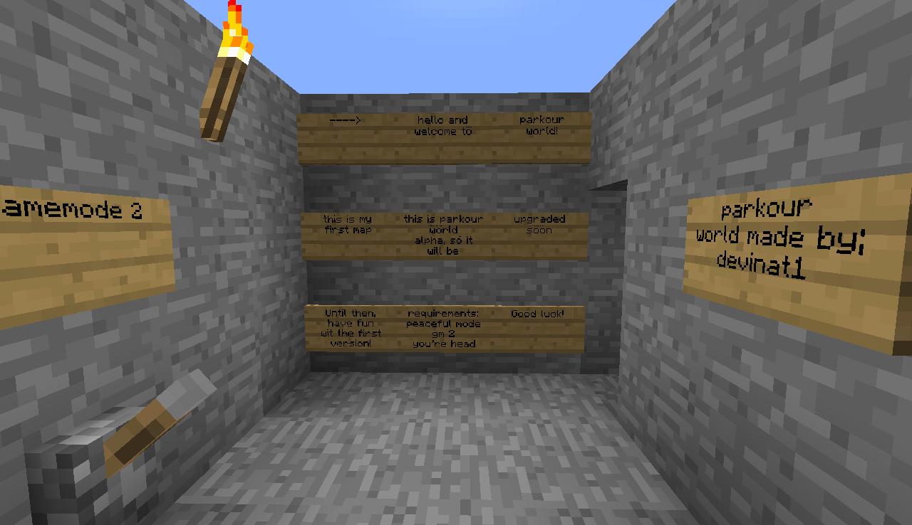 the parkour world Minecraft Map