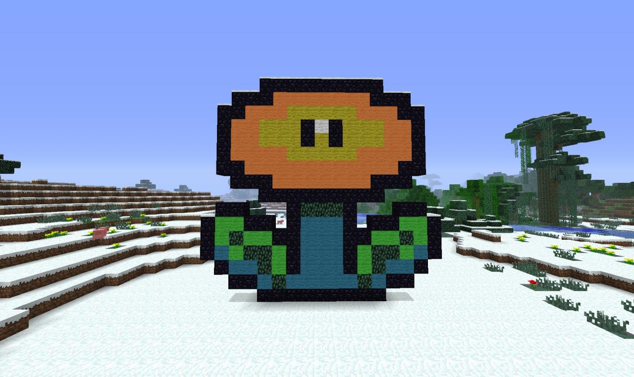 Fire Flower Pixel Art Minecraft Project