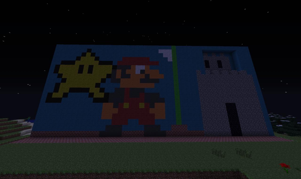 Mario Pixel Art Level Minecraft Project
