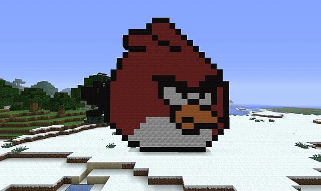 Angry Bird Pixel Art Minecraft Map