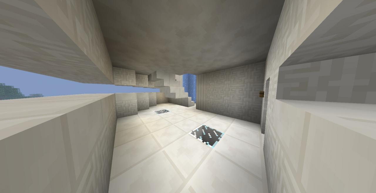 Modern House using the Quarts and Stained Clay Minecraft Map