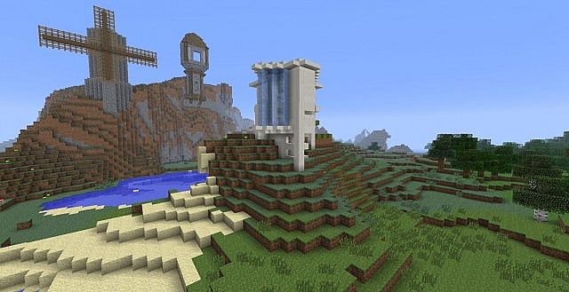 Modern House using the Quarts and Stained Clay Minecraft Map