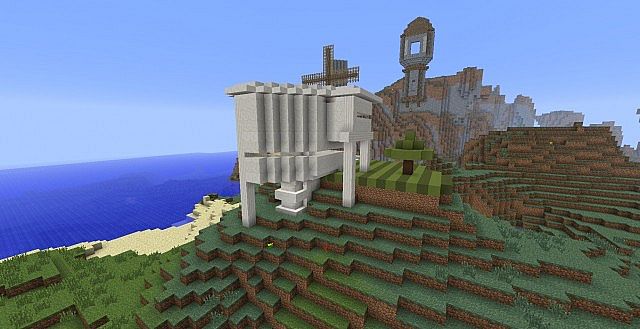 Modern House using the Quarts and Stained Clay Minecraft Map