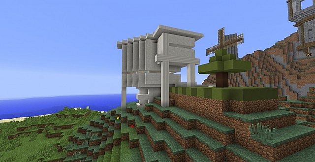 Modern House using the Quarts and Stained Clay Minecraft Map