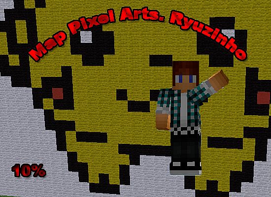Pixel Art Word Ryuzinho 10% Minecraft Map