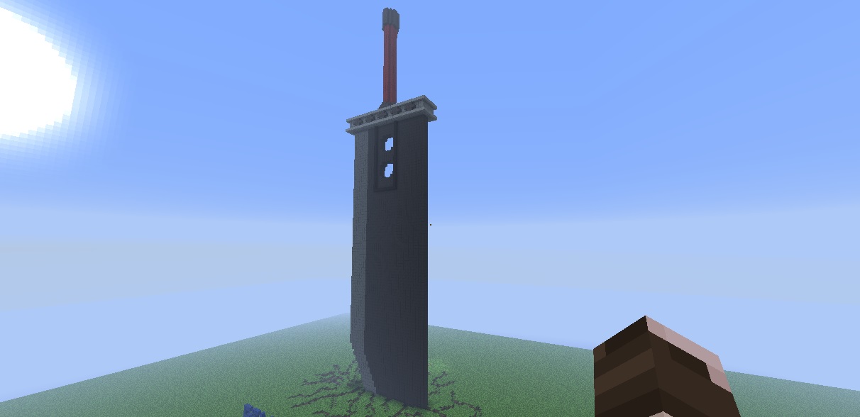 Final Fantasy VII Buster Sword Mega-Build Minecraft Map