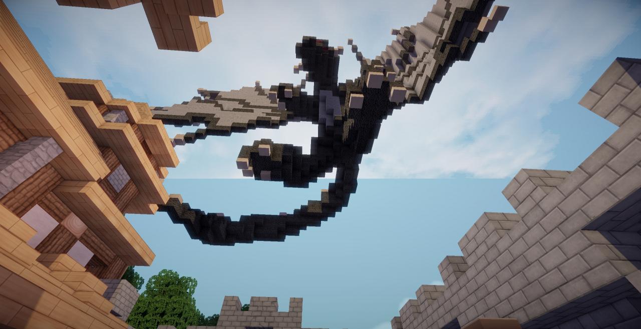 Medieval Series - Dragon Attacking Medieval Barracks Minecraft Map