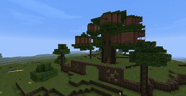 Huge tree with a village built in it! Minecraft Map