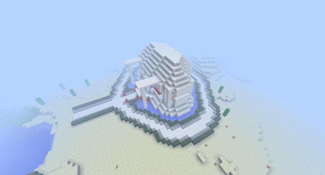 Modern Circular House- Glass, Quartz Minecraft Map